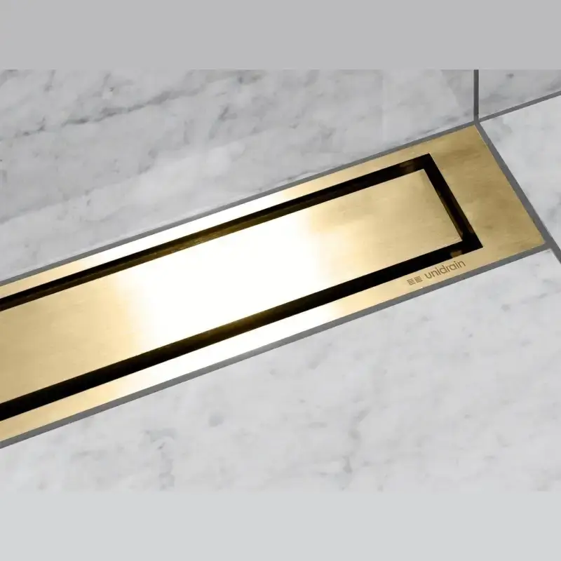 Unidrain 1915 Highline Colour ramme, 1000 mm, højde 10 mm, Messing 3. ...