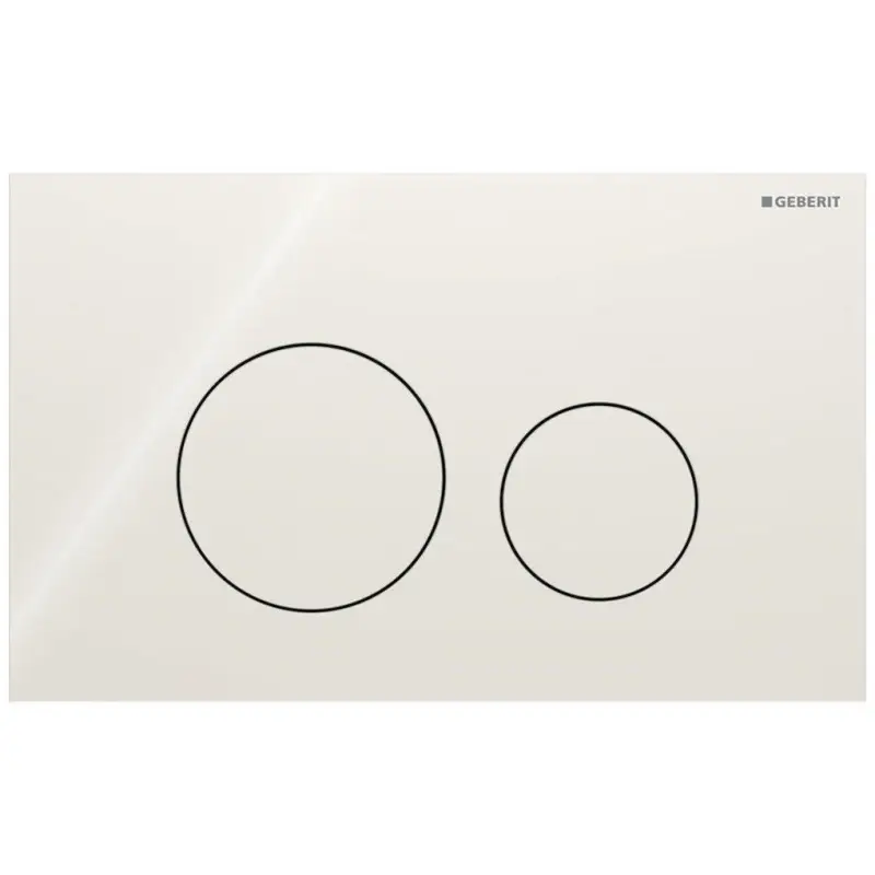 Geberit Sigma 40, rund betjeningsplade, beige glas (sandgrå)