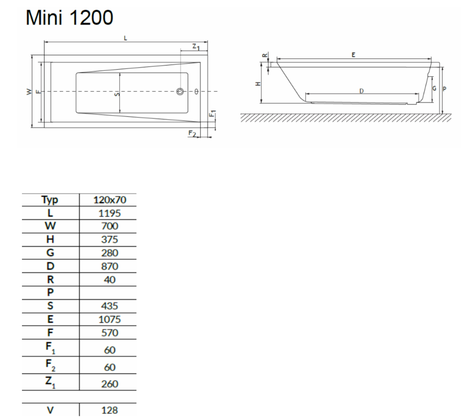 Danline Mini spabad, kobber-pakke - 120 x 70 cm